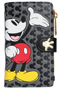 loungefly disney mickey mouse faux leather wallet snap flap clutch