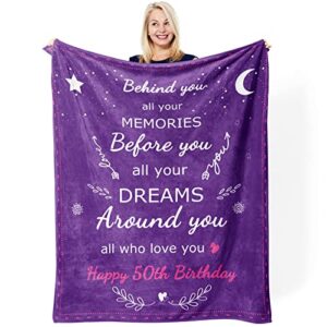 ruifeihan 50th birthday gifts for women 50″x60″ blanket, 50th birthday gift ideas, 50 birthday gifts for women, 50 year old gifts for women, 50th birthday decorations women throw blankets