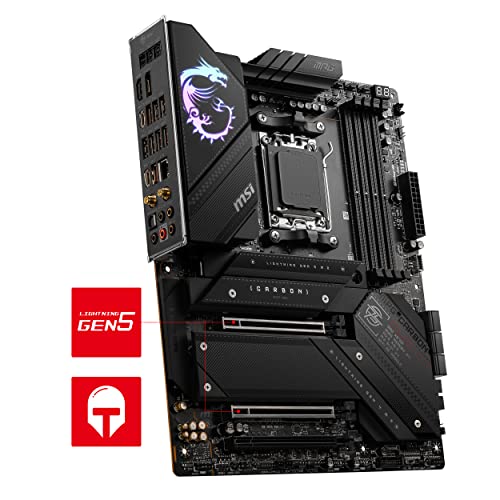 MSI MPG X670E Carbon WiFi Gaming Motherboard (AMD AM5, DDR5, PCIe 5.0, SATA 6Gb/s, M.2, USB 3.2 Gen 2, Wi-Fi 6E, HDMI/DP, ATX)