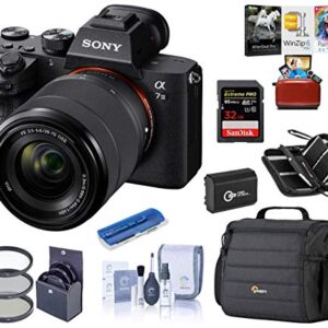 Sony Alpha a7III Full-Frame 4K UHD Mirrorless Digital Camera with 28-70mm Lens Bundle with Camera Bag + Extra Battery + Filter Kit + Mac Software Kit + 32GB SD Card + SD Card Case + Cleaning Kit