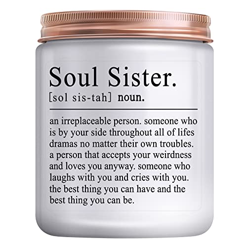 Sister Gifts from Sister, Funny Women Gifts for Sister in Law Christmas&Thanksgiving Mothers Day Birthday Gift for Soul Sister Mom BFF Boss Colleague Friend Present Lemongrass Sage Candle