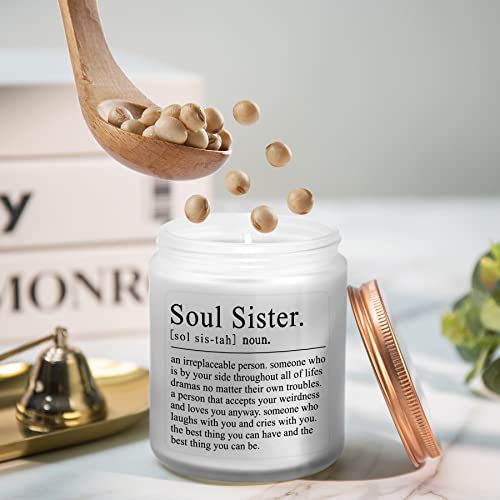 Sister Gifts from Sister, Funny Women Gifts for Sister in Law Christmas&Thanksgiving Mothers Day Birthday Gift for Soul Sister Mom BFF Boss Colleague Friend Present Lemongrass Sage Candle