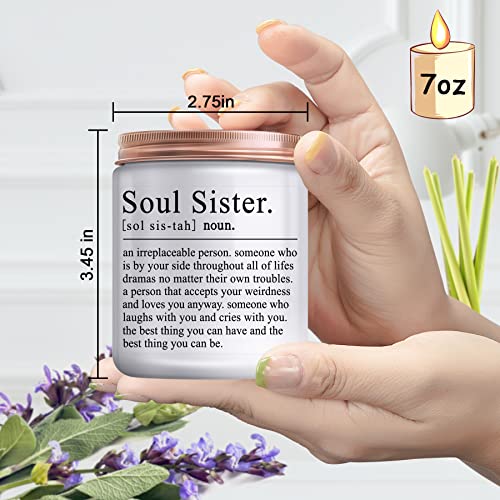 Sister Gifts from Sister, Funny Women Gifts for Sister in Law Christmas&Thanksgiving Mothers Day Birthday Gift for Soul Sister Mom BFF Boss Colleague Friend Present Lemongrass Sage Candle