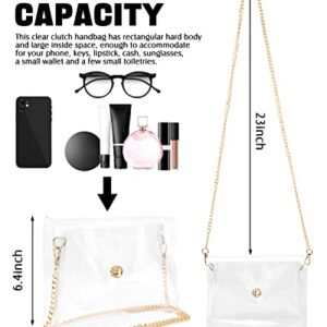 LHMTQVK Clear Purse for Women Clear Crossbody Bag Stadium Approved Transparent Bags for Concerts Sports Event Party (Golden)