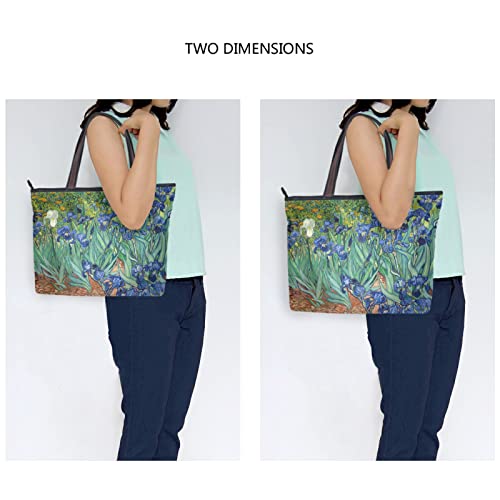 Handbags for Women Van Gogh Irises Tote Bag Top Handle Shoulder Bag