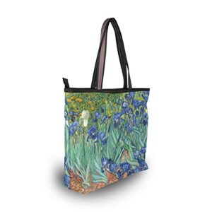 Handbags for Women Van Gogh Irises Tote Bag Top Handle Shoulder Bag