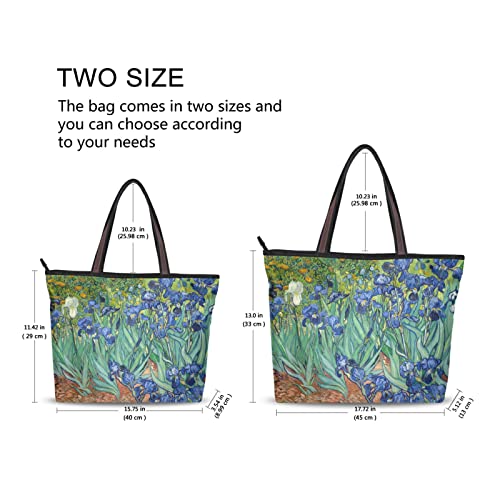 Handbags for Women Van Gogh Irises Tote Bag Top Handle Shoulder Bag