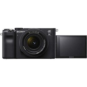 Sony Alpha a7C Mirrorless Digital Camera with 28-60mm Lens (Black) (ILCE7CL/B) + 64GB Memory Card + 2x NP-FZ-100 Battery + Corel Photo Software + Case + External Charger + Card Reader + More (Renewed)