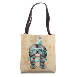 vintage native american design with tribal decor cute gnome tote bag