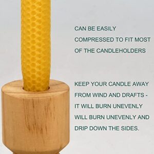 8PCS 9" Hand-Rolled Beeswax Taper Candles, Real Pure Beeswax, Handmade Honeycomb Candles, Flat Top, Brown Raw