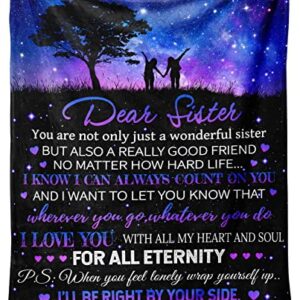 Euyyhai Sisters Gifts from Sister Throw Blanket Birthday Gifts for Sister Cozy Blankets Sister Sister in Law Gifts Ideas Warm Lightweight Blanket for Bedding Sofa