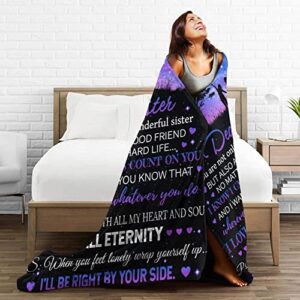 Euyyhai Sisters Gifts from Sister Throw Blanket Birthday Gifts for Sister Cozy Blankets Sister Sister in Law Gifts Ideas Warm Lightweight Blanket for Bedding Sofa