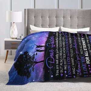 Euyyhai Sisters Gifts from Sister Throw Blanket Birthday Gifts for Sister Cozy Blankets Sister Sister in Law Gifts Ideas Warm Lightweight Blanket for Bedding Sofa