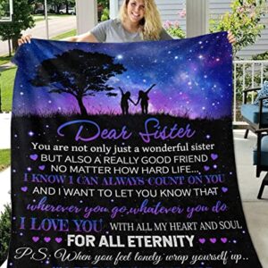 Euyyhai Sisters Gifts from Sister Throw Blanket Birthday Gifts for Sister Cozy Blankets Sister Sister in Law Gifts Ideas Warm Lightweight Blanket for Bedding Sofa