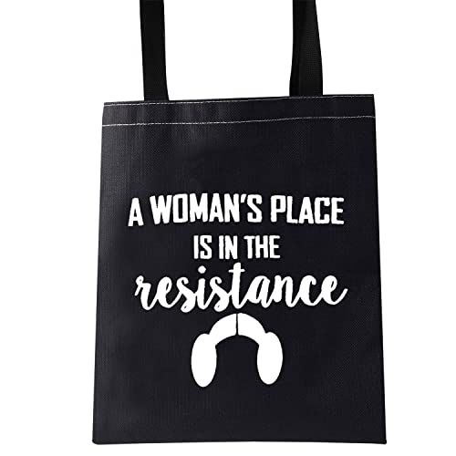 Feminist Tote Bag For Women A Woman's Place Is In The Resistance Feminist Theme Gift（place in resistance TGbl）