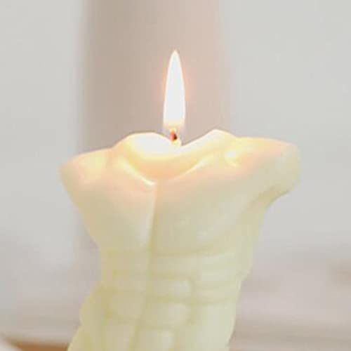 Prettyia Male Men Torso Candle Nude Muscle Body Chest Butt Statue Candle Body Love Scented Aromatherapy Candles Living Room Home Decor Romantic Gift for Lady - Milky White