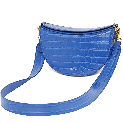 SINBONO Crossbody Bag, Kace Small Saddle Purse with Magnetic Closure Classic for Women - Classic Blue