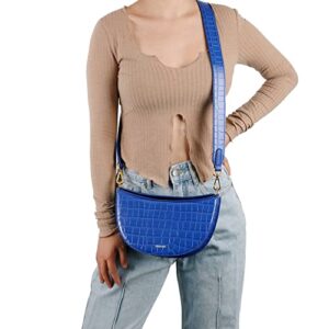 SINBONO Crossbody Bag, Kace Small Saddle Purse with Magnetic Closure Classic for Women - Classic Blue