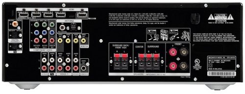 Sony HD Digital Cinematic Sound 735 Watts 7.1 Channel 3D A/V Receiver with iPhone & iPod Playback + Yamaha Natural Sound Custom Install In-Ceiling 2-Way 120 watts Speaker (Set of 6) with 1" Tweeters & 8" Woofer + 100ft 16 AWG Speaker Wire