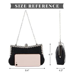 KUANG! Women’s Evening Clutch Rhinestone Purse Handbag Crystal Diamante Wedding Party Shoulder Bags