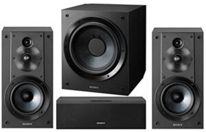 sony sscs8 2-way 3-driver center channel speaker with bookshelf speaker system and subwoofer bundle (3 items)