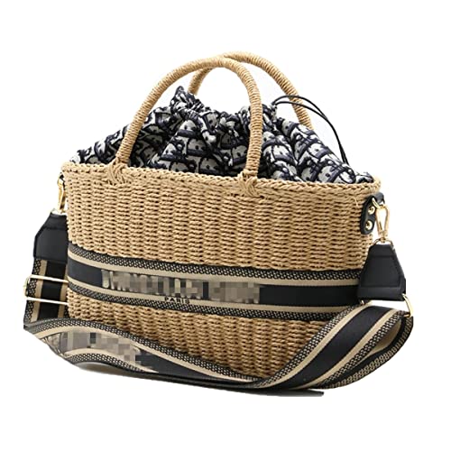 Hand-Woven Straw Handbag Bag For Women, Top Handle Satchel Handmade Tote Bag Crossbody Beach Shoulder Bag Shopping Bag