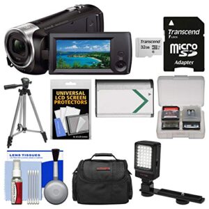 sony handycam hdr-cx405 1080p hd video camera camcorder with 32gb card + case + led light + battery + tripod + kit