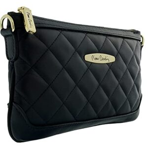 Pierre Cardin Navy Blue Leather Quilted Crossbody Bag for womens