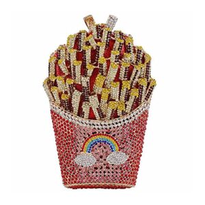 djbm sparkling women french fries chips rhinestone purse evening clutch crystal purse prom purse for evening wedding party