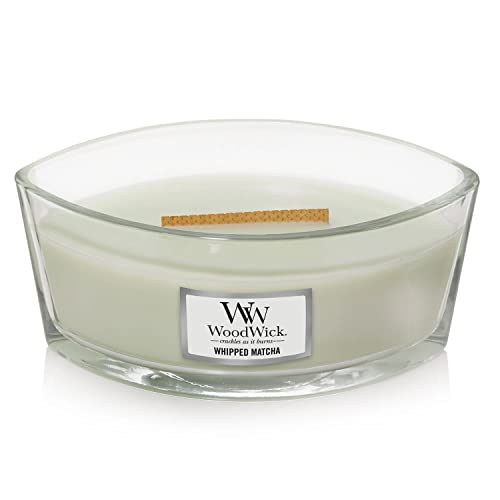 WoodWick Ellipse Scented Candle, Whipped Matcha, 16oz | Up to 50 Hours Burn Time