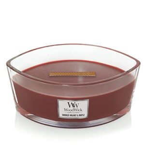 woodwick ellipse scented candle, smoked walnut & maple, 16oz | up to 50 hours burn time