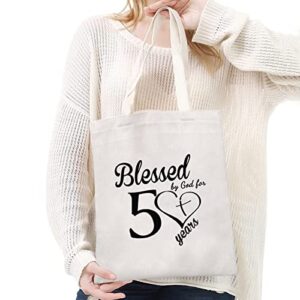 JNIAP 50th Birthday Tote Bag Religious Christian Happy 50 Years Birthday Gifts for Family Friend(50 Years Tote Bag)