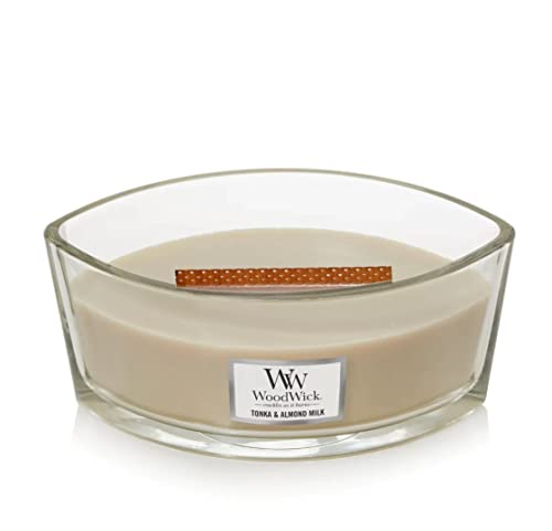 WoodWick Ellipse Candle, Tonka & Almond Milk, 16 oz.