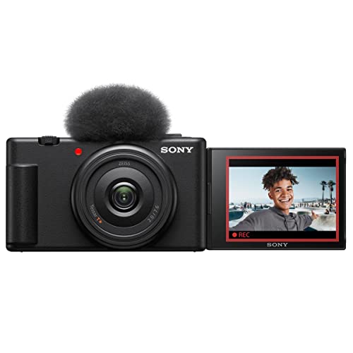 Sony ZV-1F Vlogging Camera, Black with ACCVC1 Vlogger Accessory Kit