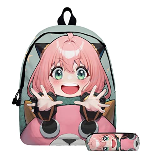 Yunbei SPY×FAMILY Cosplay Backpack Pencil Bag Anya Forger Cosplay School Bag Loid Yor Forger Shoulder Bag Backpack (E, One Size)