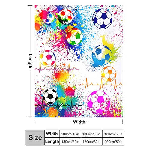 Soccer Blanket Sports Soccer Ball Throw Blanket Ultra Soft Flannel Blanket Gifts for Kids Adults 50"X40"