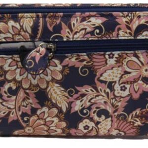 MUNDI Women's Vegan Faux Leather MY BIG FAT WALLET Flap RFID Clutch Ladies i656x (Blue Floral)