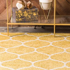 Rugs.com Lattice Frieze Collection Rug – 4' x 6' Yellow Medium Rug Perfect for Living Rooms, Large Dining Rooms, Open Floorplans