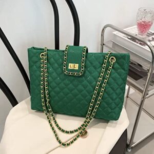 YVLSS Women's Quilted Shoulder Handbag Crossbody Bags For Women | Tote Bag For Women Handbags For Women (Green Purse)