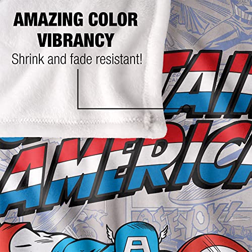 Marvel Captain America Blanket, 36"x58", Retro Captain America, Silky Touch Super Soft Throw Blanket