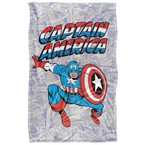 Marvel Captain America Blanket, 36"x58", Retro Captain America, Silky Touch Super Soft Throw Blanket