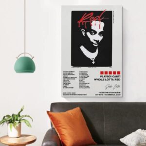 Playboi Poster Carti Whole Lotta Red Album Cover Music posters for room aesthetic Canvas Wall Art Living Room Posters 12x18inch(30x45cm)