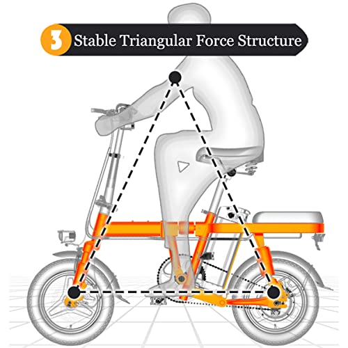 ENGWE T14 Folding Electric Bikes for Adults Teens 350W 19.2MPH 14" Fat Tire Mini Ebike Urban City Commuter Electric Bicycles 48V10AH Removable Lithium Battery with 4 Shock Absorptions Comfort Riding