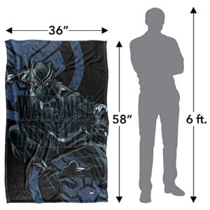 Marvel Black Panther Blanket, 36"x58", Wakanda Forever Blue, Silky Touch Super Soft Throw Blanket