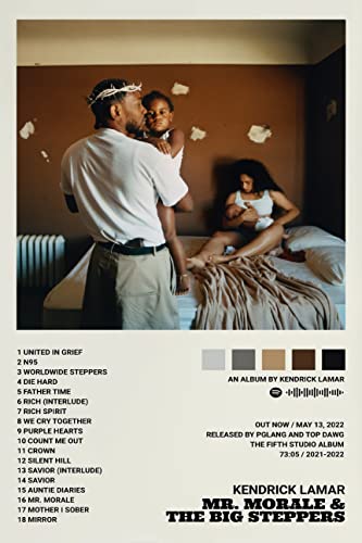 Kendrick Music Poster Lamar Mr. Morale & The Big Stepper Album Cover Poster Canvas Art Poster And Wall Art Print Bedroom Decor Posters 12x18inch(30x45cm)