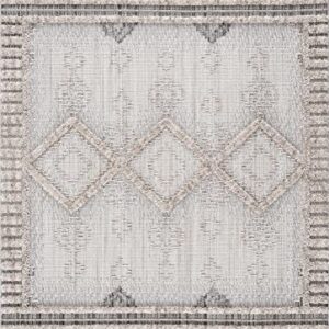 Amaga Moroccan Farmhouse Living Room Bedroom Area Rug - Soft Shaggy High Low Carpet - High Pile - Bohemian - Brown, Beige, Cream - 5'3" x 7'