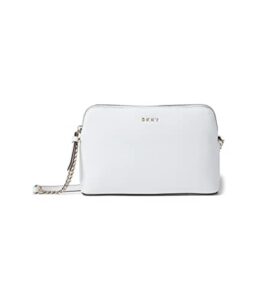 dkny bryant top zip crossbody white/gold one size