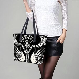 YongColer Goth Gothic Tote Bag, Witch Big Purse Shoulder Handbag for Women, Gothic Black Design 2