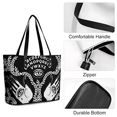 YongColer Goth Gothic Tote Bag, Witch Big Purse Shoulder Handbag for Women, Gothic Black Design 2