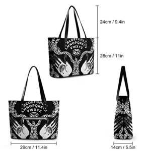 YongColer Goth Gothic Tote Bag, Witch Big Purse Shoulder Handbag for Women, Gothic Black Design 2